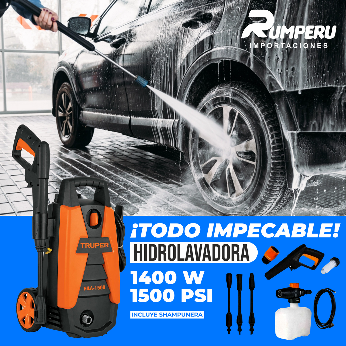 Hidrolavadora 1400W Truper – Mi tienda